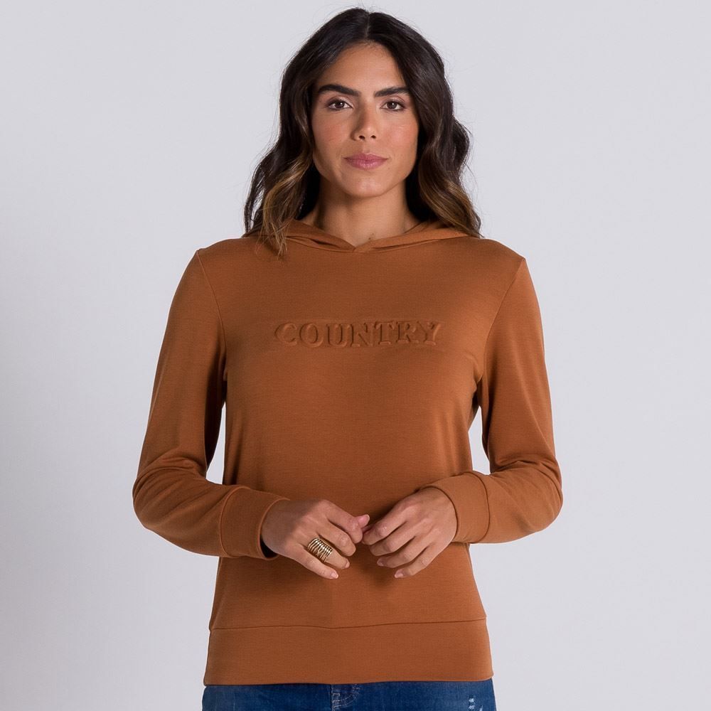 Blusão Moleconfort com Capuz Patrícia Foster Caramelo Sierra