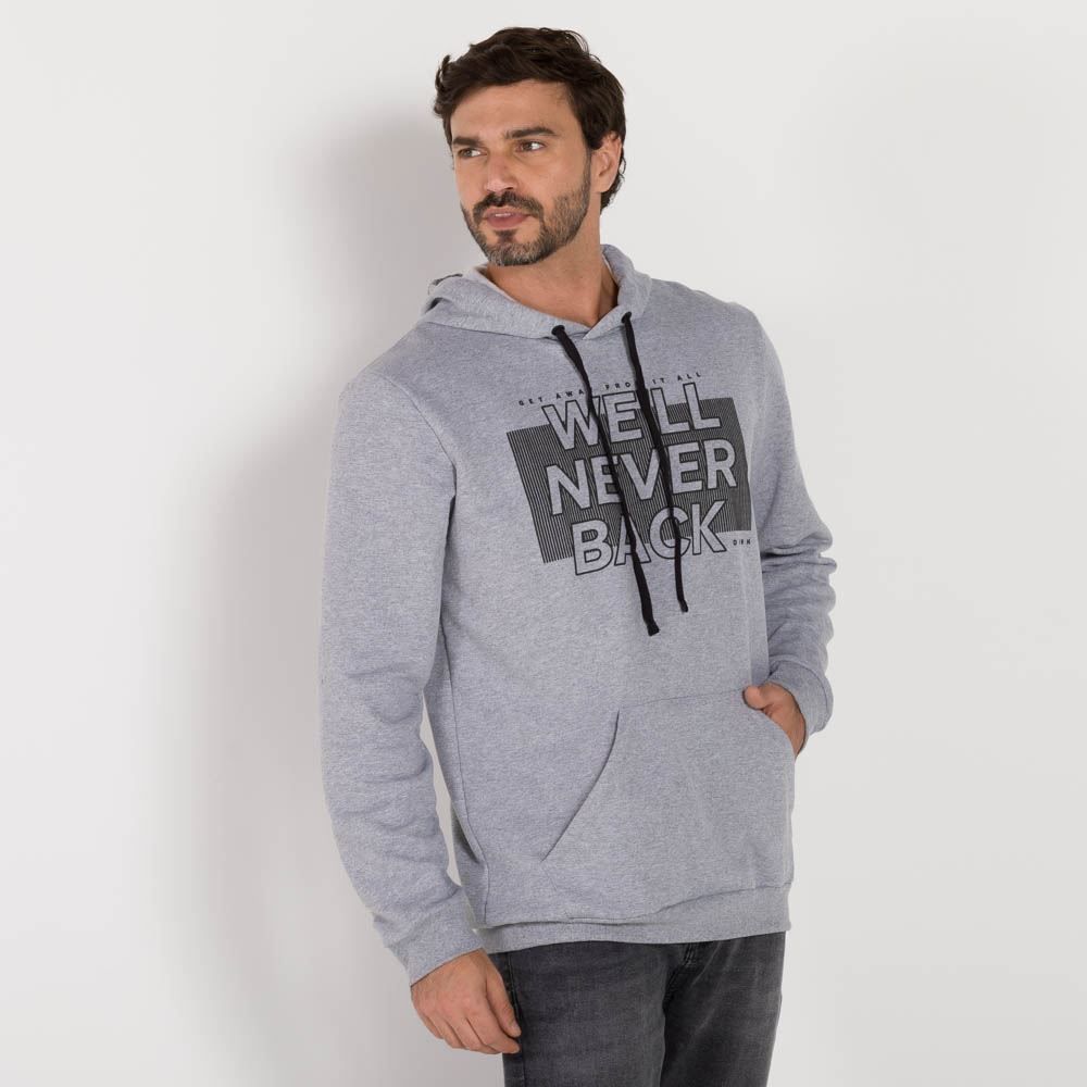 Blusão Moletom Com Capuz Marc Alain Mescla Claro