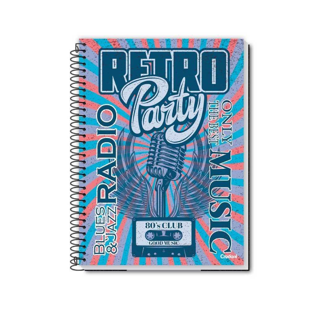 Caderno Universitário Espiral Golden Years 256 Folhas Credeal - Sortido