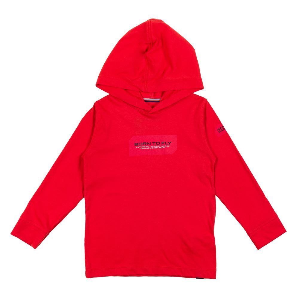 Camiseta 4 a 10 anos Meia Malha Penteada com Capuz Hangar 33 Laranja