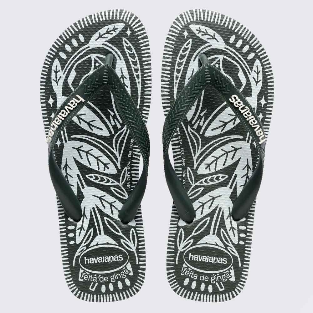 Chinelo Havaianas Top Feita De Ginga Jardim Noturno Olive