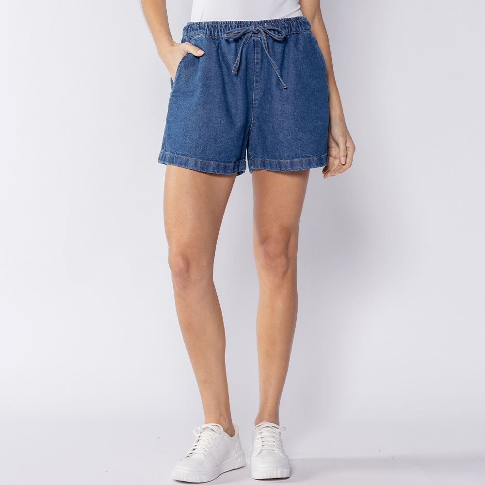 Short Feminino Jeans Boby Blues Azul Medio