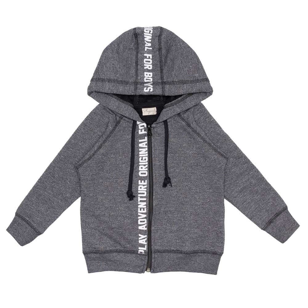 Jaqueta 1 a 3 anos Moletom + Capuz Flame Moline Fakini Preto